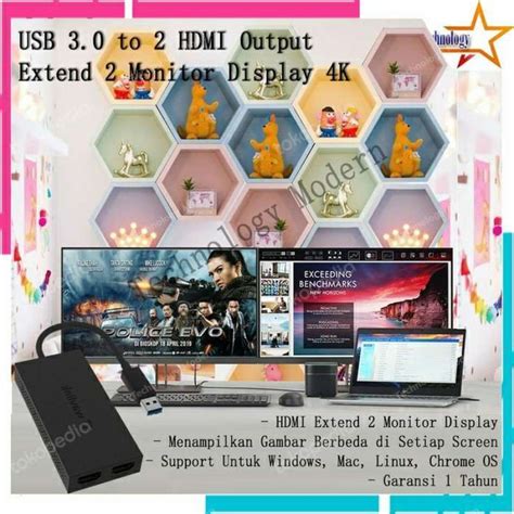 Jual HDMI Extend 2 Monitor Display Tampil Beda Beda By Silicon Motion 4K Di Seller TECHNOLOGY
