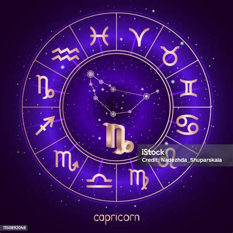 별자리 원과 조디악 기호 별자리 염소 자리 12에 대한 스톡 벡터 아트 및 기타 이미지 12 게자리 데스트니 추쿤예레 Istock