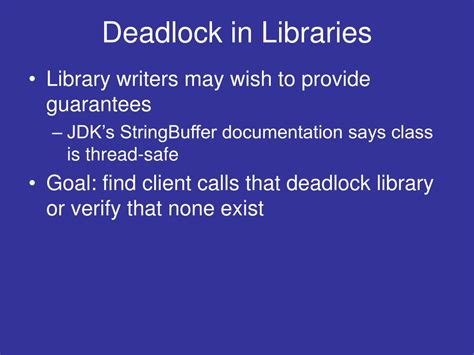 ppt static deadlock detection for java libraries powerpoint
