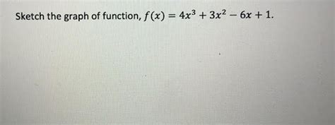 Solved Sketch The Graph Of Function Fx 4x3 3x2 6x