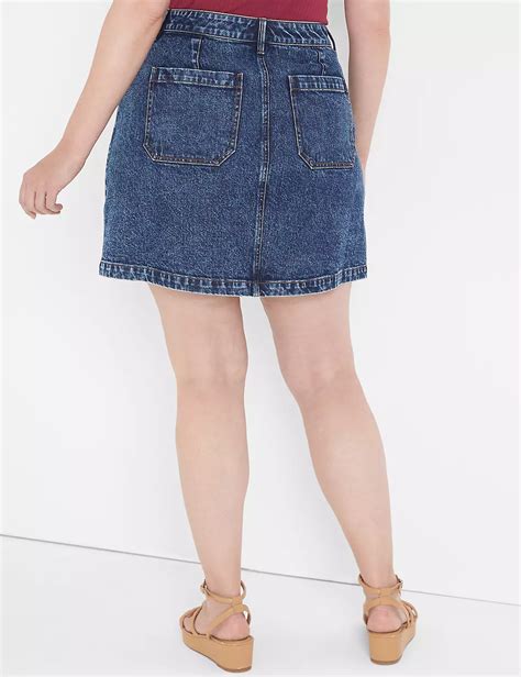 Denim Mini Skirt Lanebryant