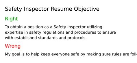 Top 16 Safety Inspector Resume Objective Examples
