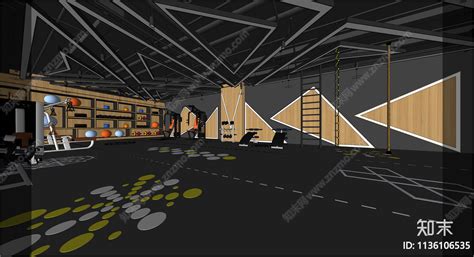 现代健身房su模型下载【id 1136106535】 知末su模型网