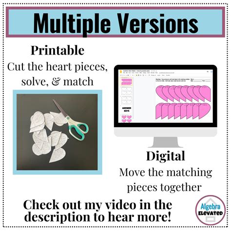 Solving Systems Of Equations Algebra Valentines Day Made By Teachers
