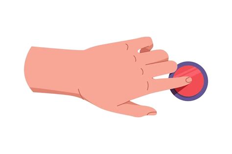 Empujar Y Presionar El Botón A Mano Presionar El Botón Con El Dedo