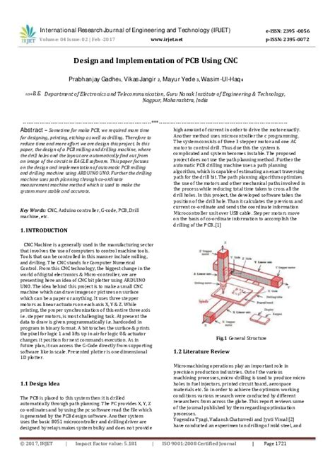 Pdf Design And Implementation Of Pcb Using Cnc