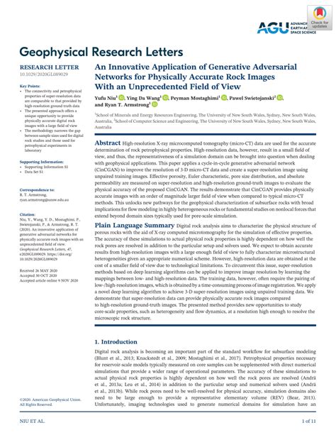 Pdf An Innovative Application Of Generative Adversarial Networks For Physically Accurate Rock