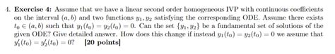 Solved 4 Exercise 4 Assume That We Have A Linear Second