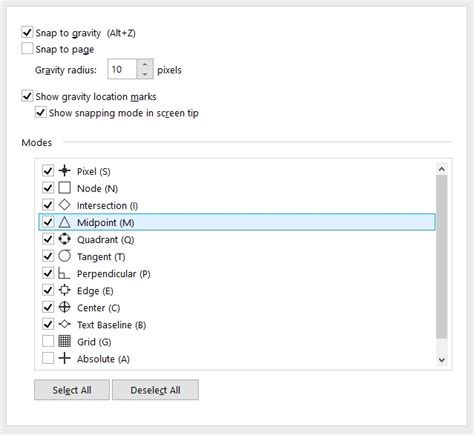 Corel Designer Help Gravity Snapping