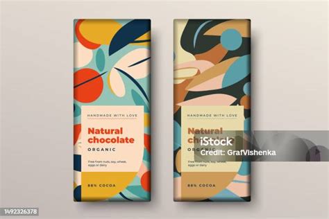 유기농 다크와 밀크 초콜릿 바 디자인입니다 크리에이 티브 추상 초 코 포장 벡터 이랑 최신 유행 럭셔리 제품 라벨 및 패턴 템플릿을 브랜딩 기하 도형에 대한 스톡 벡터 아트