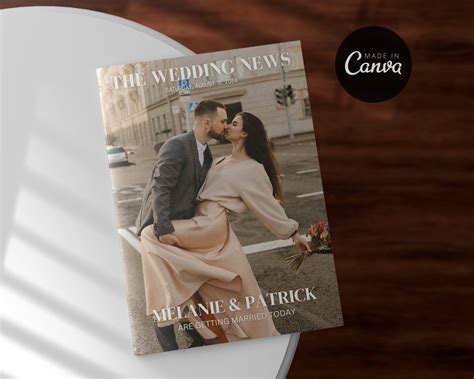 4 Pages Wedding Magazine Template Folded Wedding Program Template