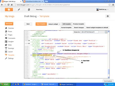 DiaRi BeLog Create Scroll Bar For Blog Archive