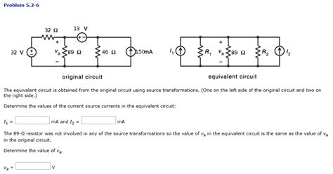 The Equivalent Circuit Is Obtained From The Original Circuit Using Source Transformations One