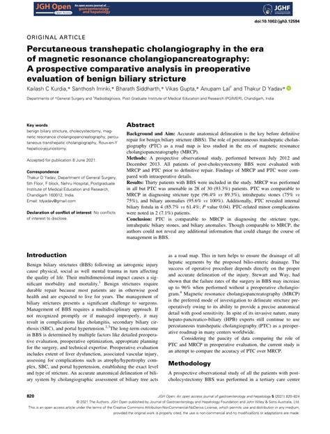 Pdf Percutaneous Transhepatic Cholangiography In The Era Of Magnetic Resonance