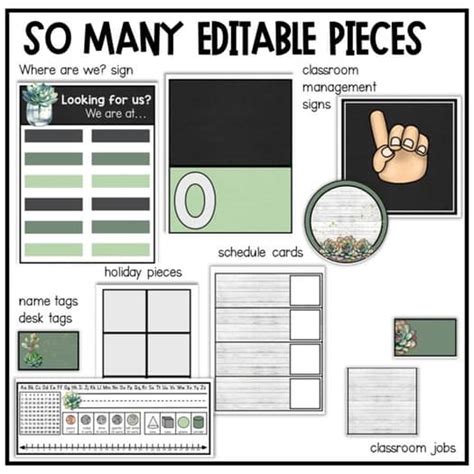 Editable Classroom Decor Succulents Cactus Desert Theme Tpt