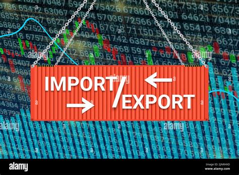 Import Export Business Digital Background Image With Up And Down Graphs