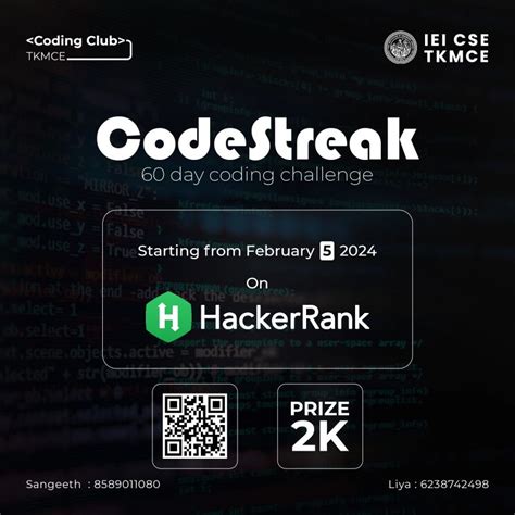 coding club tkmce on linkedin codestreak24 code challenge