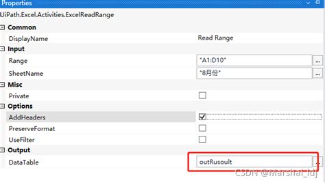 Uipath Excel 读取操作read Rangeuipath Excel根据第一行和第一列的内容 去读其他值 Csdn博客