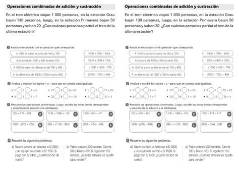 Operaciones Combinadas De Adición Y Sustracción Pdf Ciencia Y