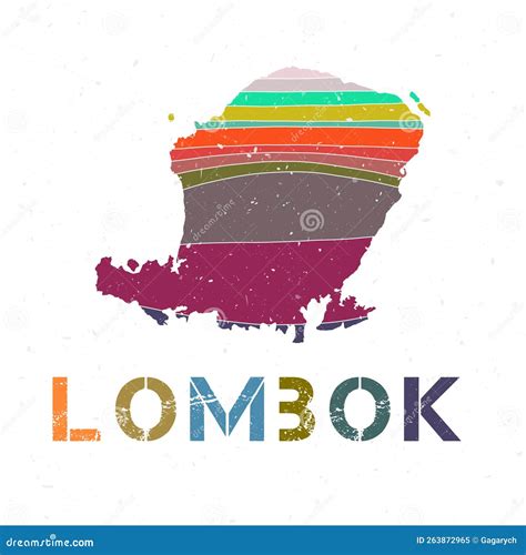 Lombok Map Design Cartoon Vector 263872965