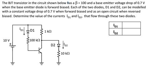 Solved The Bjt Transistor In The Circuit Shown Below Has A