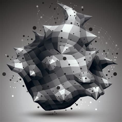 Premium Vector Geometric Abstract 3d Complicated Lattice Object Single Color Asymmetric