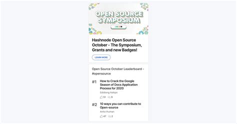 Announcing Hashnode Open Source October The Symposium Grants And New Badges 🚀