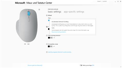 microsoft surface precision mouse accelerated vertical scrolling