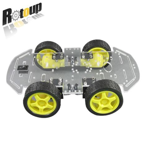 Rotoup 4wd Smart Robot Car Chassis Kit Motor Wheels Speed Encoder For