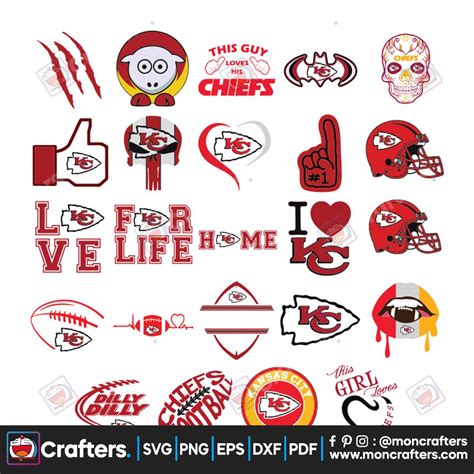 Kansas City Chiefs Nfl Football Logo Bundle Svg Instant Download