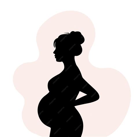 Premium Vector Silhouette Of A Beautiful Pregnant Woman