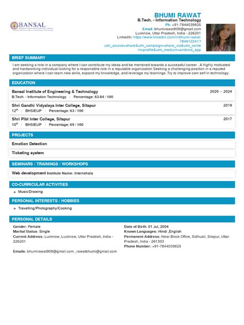 Bhumi Rawat Resume Pdf