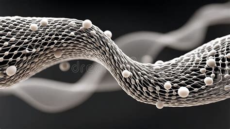 Abstract 3d Network Visualization With Grey And White Spheres Stock