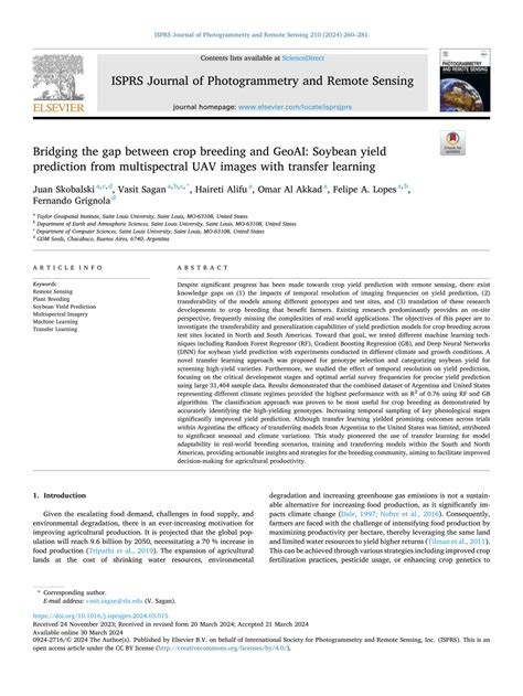 Pdf Bridging The Gap Between Crop Breeding And Geoai Soybean Yield Prediction From