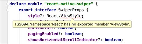 Namespace React Has No Exported Member Viewstyle · Issue 542 · Leecadereact Native Swiper