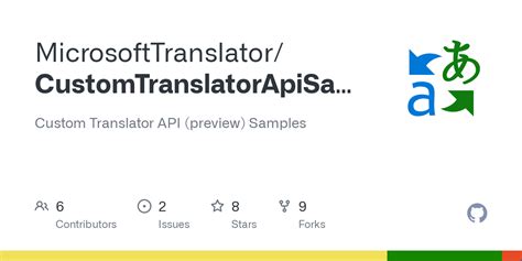 GitHub MicrosoftTranslator CustomTranslatorApiSamples Custom