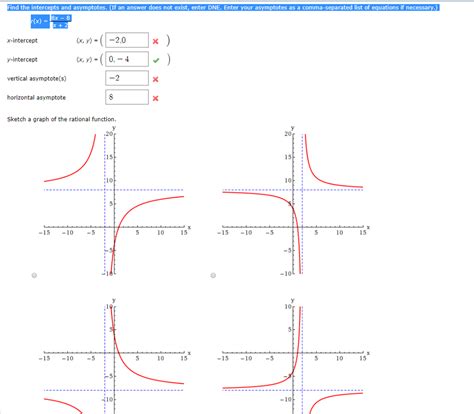 Solved Find The Intercepts And Asymptotes If An Answer