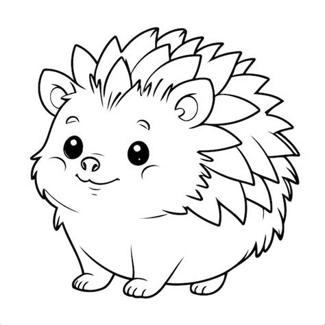 어린이를 위한 고슴도치 색칠 공부 그림 프리미엄 Ai 생성 벡터