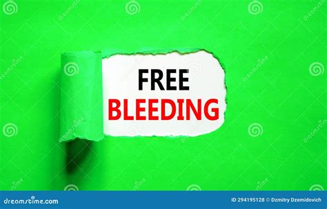 Free Bleeding Symbol Concept Words Free Bleeding On Beautiful White