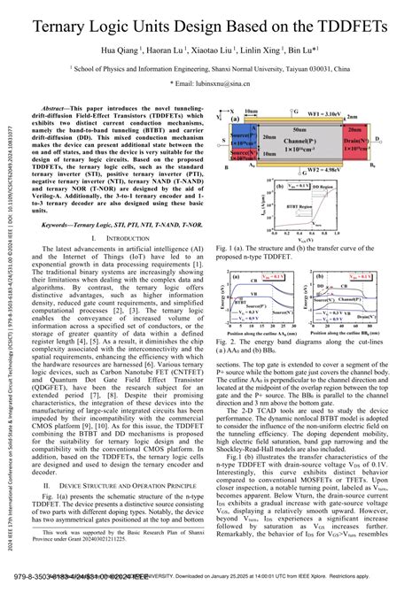 Pdf Ternary Logic Units Design Based On The Tddfets