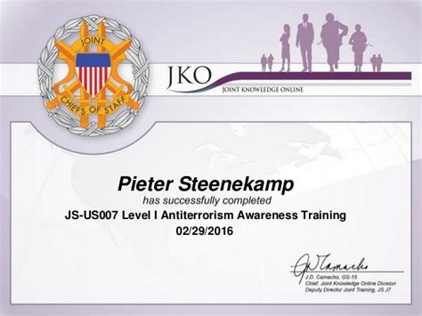 Jko Certificate