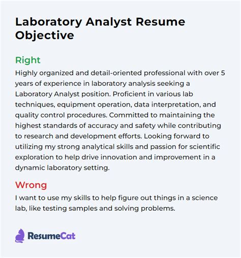 Top 18 Laboratory Analyst Resume Objective Examples