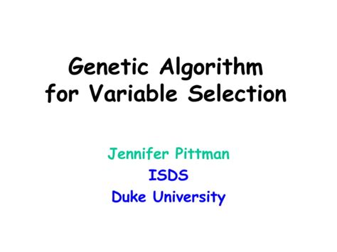Genetic Algorithm Ppt