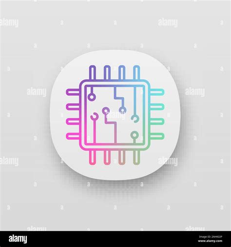 Processor With Electronic Circuits App Icon Uiux Interface