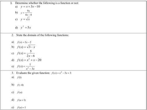 solved 1 determine whether the following is a function or