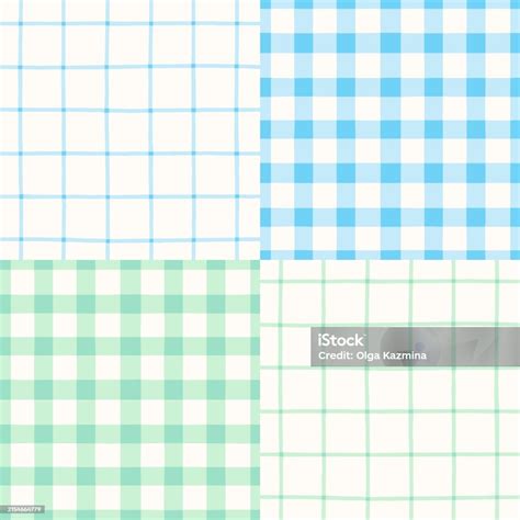 패치워크 퀼트 깅 엄 체크 완벽 한 벡터 패턴입니다 파스텔 Vichy 체크 격자 무늬 배경 빈티지 격자 무늬 반복 프린트 개체