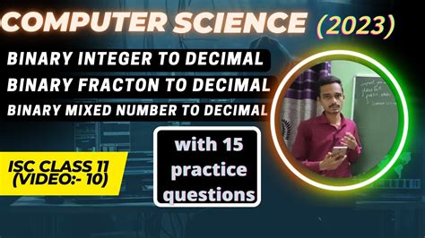 Binary To Decimal Conversion Class 11 Isc Computer Science Number