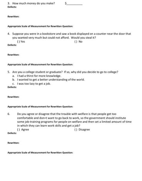 Solved Assignment 11 Writing Fixing Survey Questions Each
