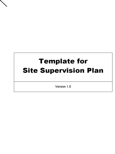 Template For Site Supervision Plan Download Free Pdf Deep