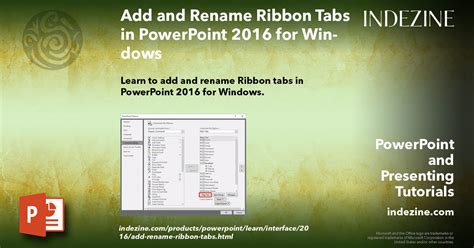 Add And Rename Ribbon Tabs In Powerpoint 2016 For Windows